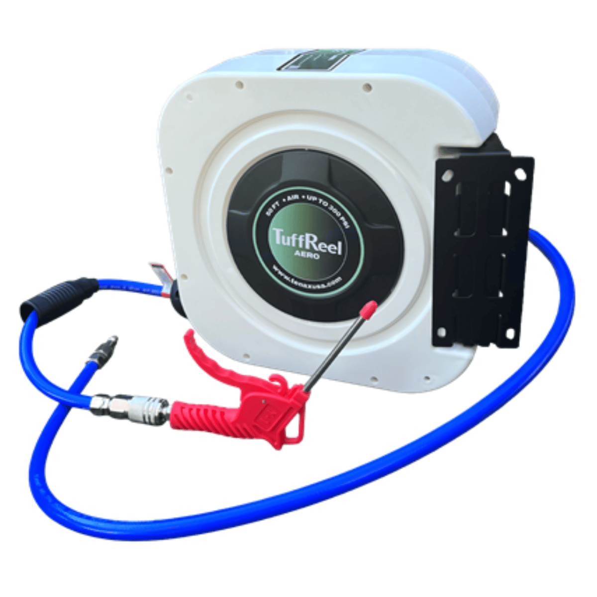 TuffReel AERO 50 FT Retractable Air Hose Reel – 300 PSI Heavy-Duty PU ...